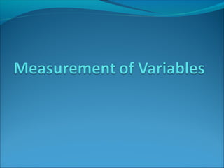 Measurement of variable& scaling | PPT