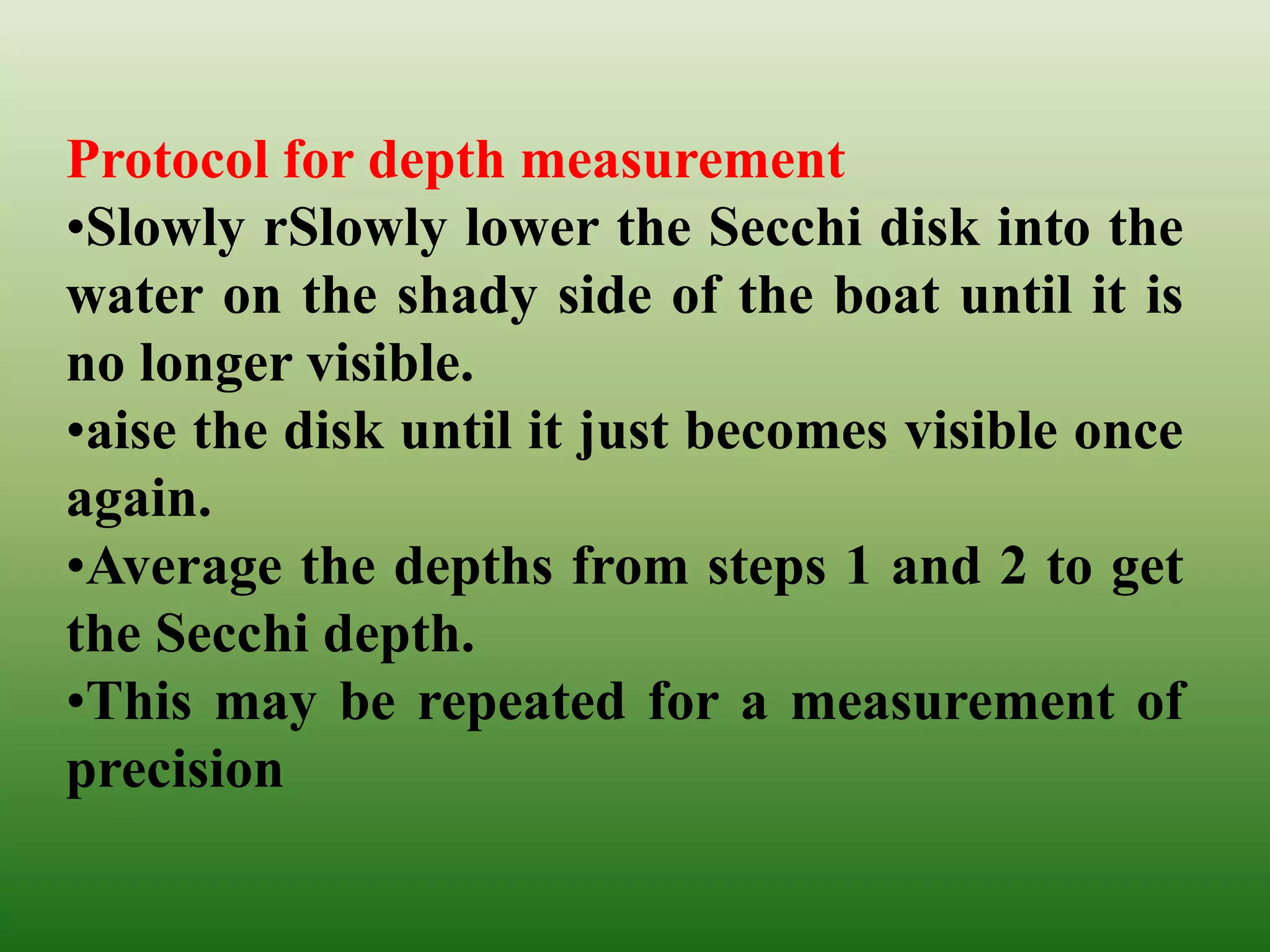 Measurement of water transparency | PPTX