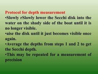 Measurement of water transparency | PPTX