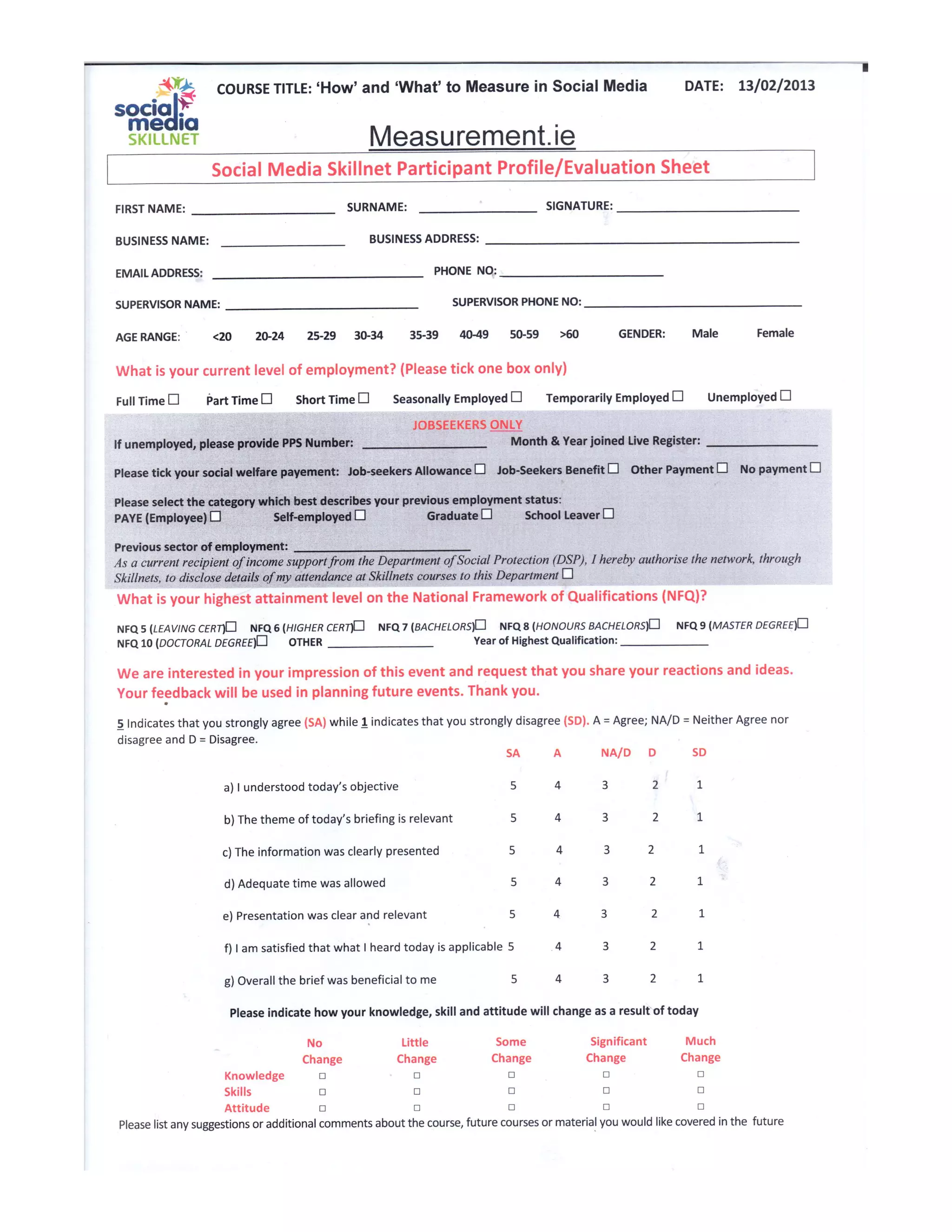 Measurement profile evaluation pdf form | PDF