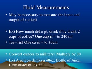 Measurements & Weighing | PPT | Nutrition | Healthy Living
