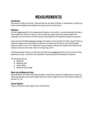 Measurements | PDF
