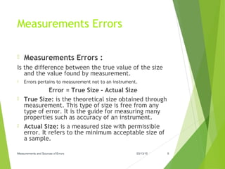 Measurements and-sources-of-errors1 | PPT