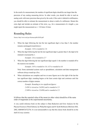 Measurements and error in experiments | PDF