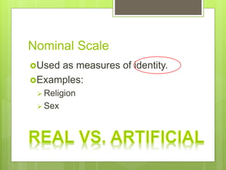 Statistical Methods and Measurement scales | PPTX | Science