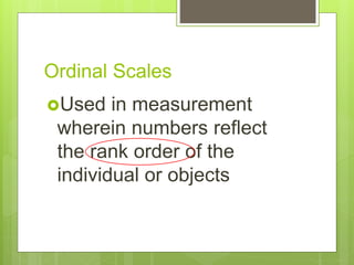 Statistical Methods and Measurement scales | PPTX