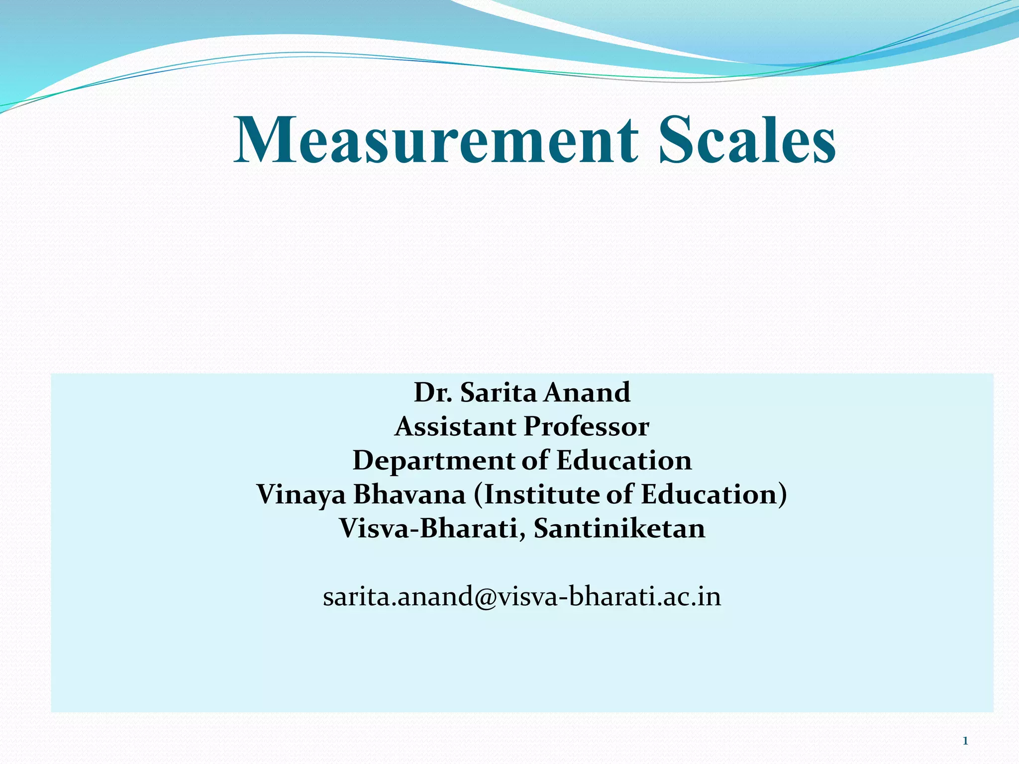 Measurement Scales in Research | PPTX