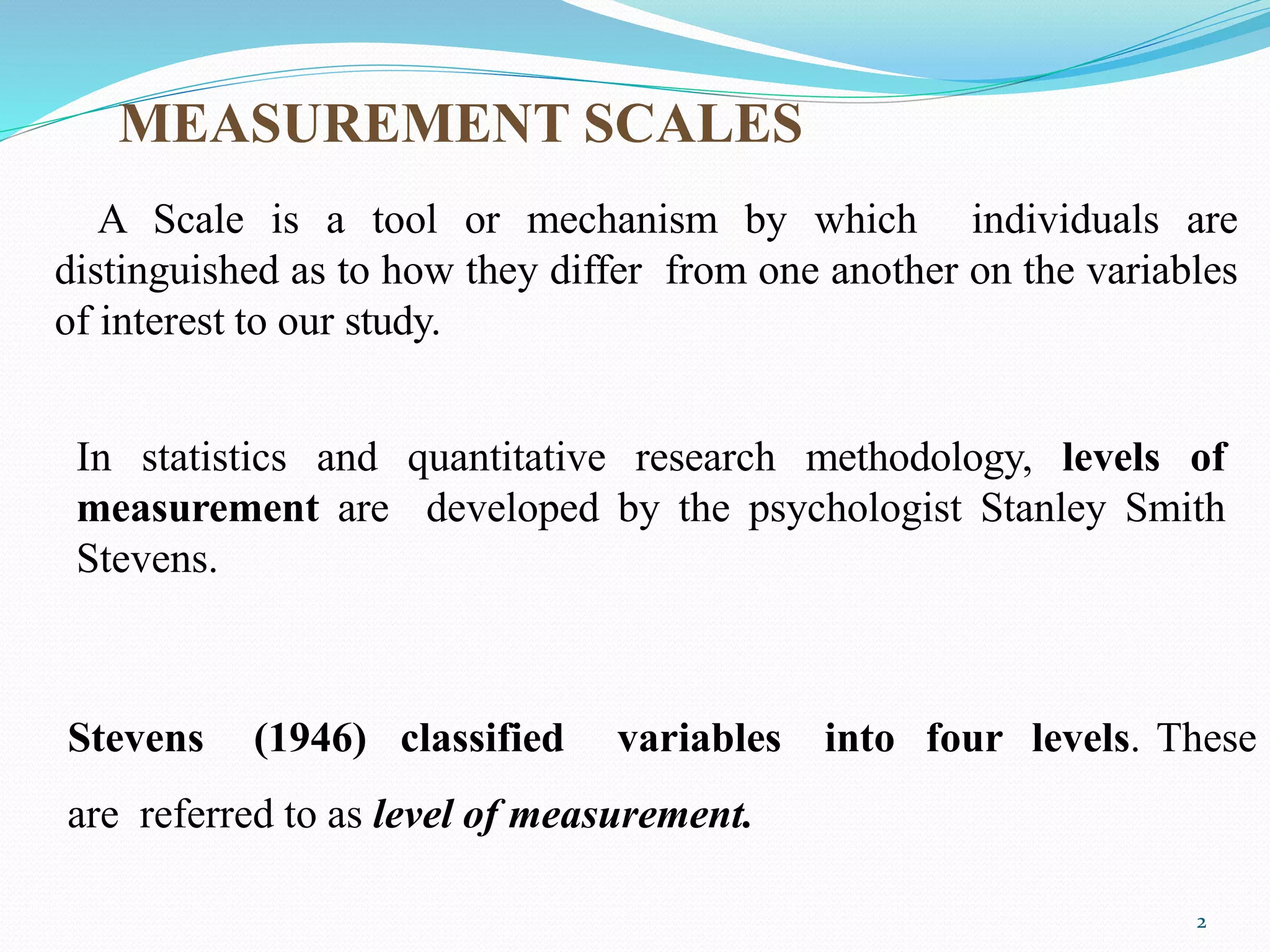 Measurement Scales in Research | PPTX