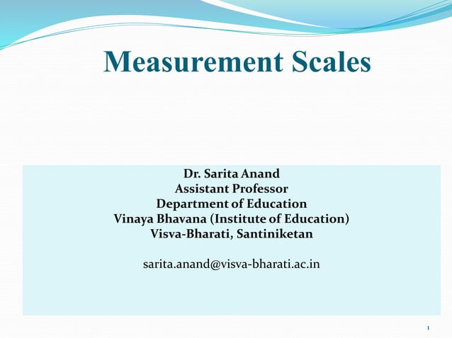 Measurement Scales in Research | PPTX