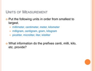 Measurements in chemistry | PPTX