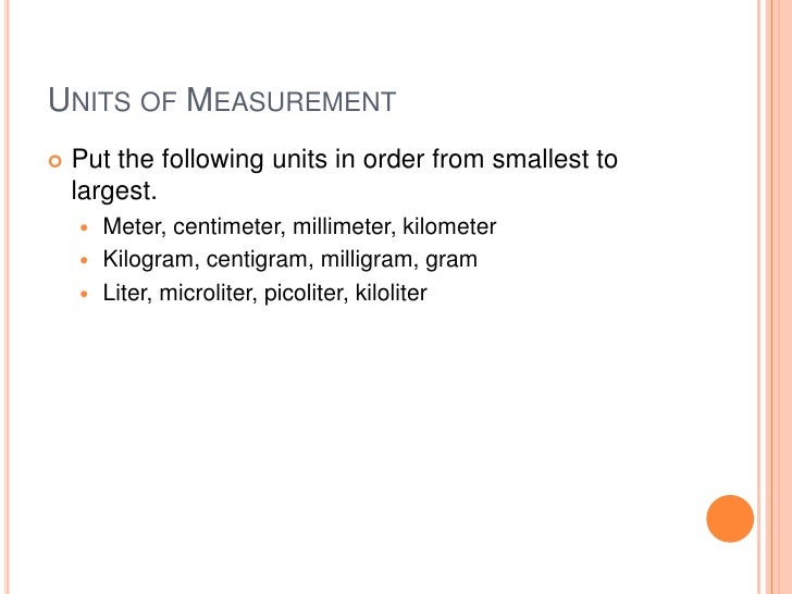 Measurements in chemistry