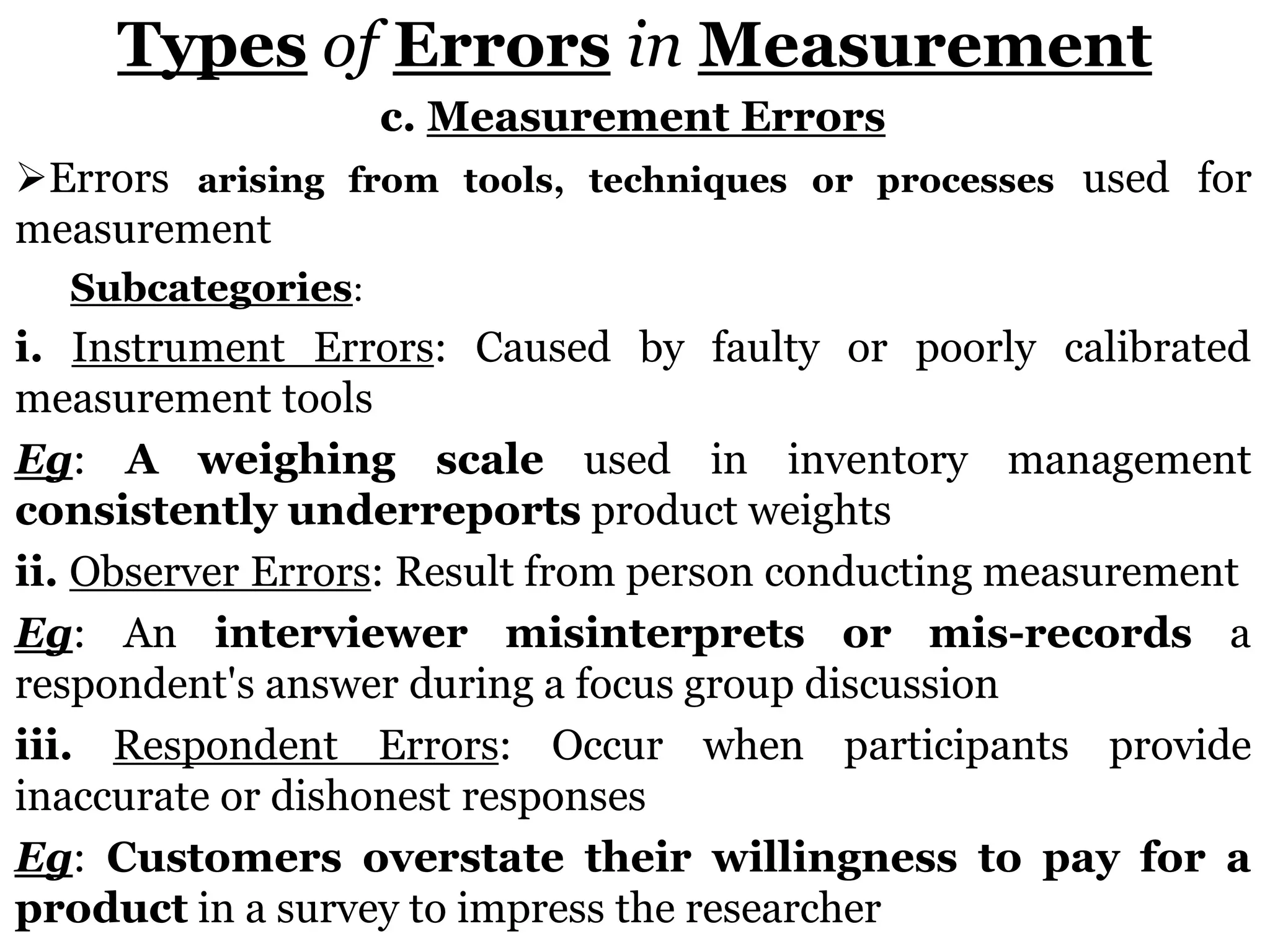 DEFINITION, MEANING, USES, TYPES, ERRORS & TESTS OF MEASUREMENT IN ...