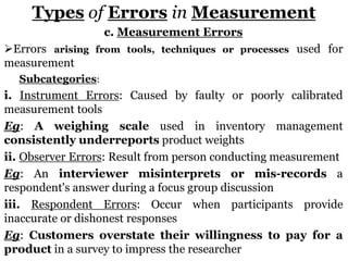 DEFINITION, MEANING, USES, TYPES, ERRORS & TESTS OF MEASUREMENT IN ...