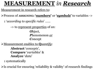 DEFINITION, MEANING, USES, TYPES, ERRORS & TESTS OF MEASUREMENT IN ...