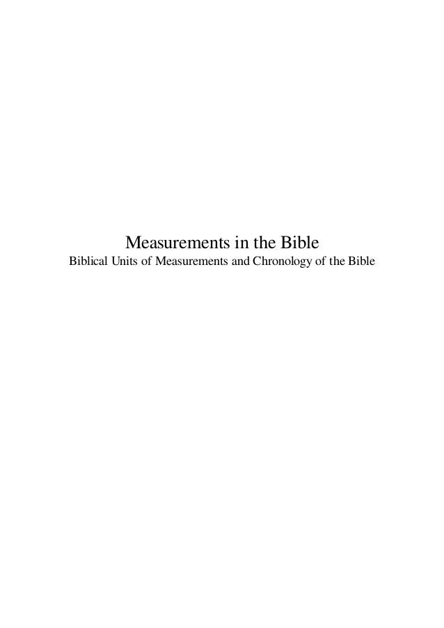 Measurements in the Bible Biblical Units of Measurements and Chronolo…