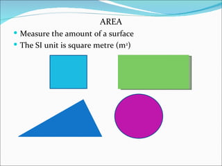 Measurements, length, area and volume | PPT
