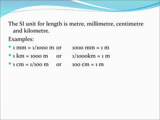 Measurements, length, area and volume | PPT