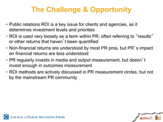 Public Relations ROI: Definitions, Language & Change | PDF