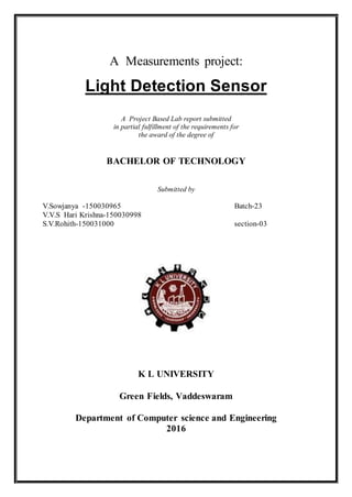 A Measurements Project on Light Detection sensor | DOCX