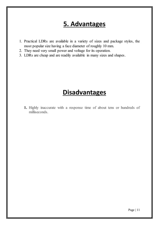 A Measurements Project on Light Detection sensor | DOCX | Computer Peripherals | Computing
