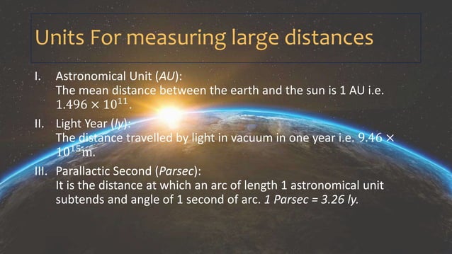 Measurements of large distances | PPTX | Physics | Science
