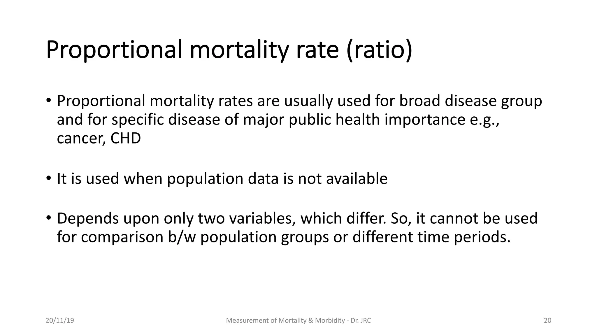 Measurements of morbidity and mortality | PDF