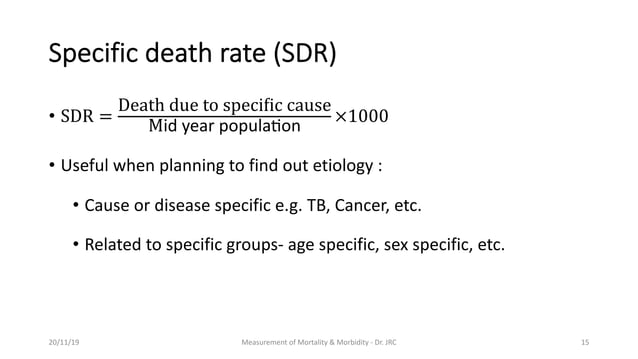 Measurements of morbidity and mortality | PDF