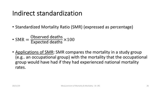 Measurements of morbidity and mortality | PDF