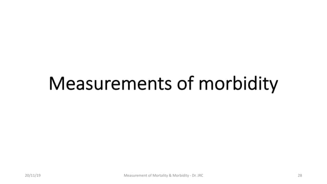 Measurements of morbidity and mortality | PDF