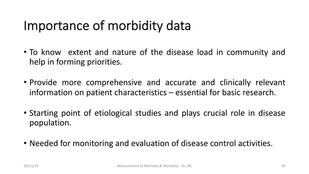 Measurements of morbidity and mortality | PDF