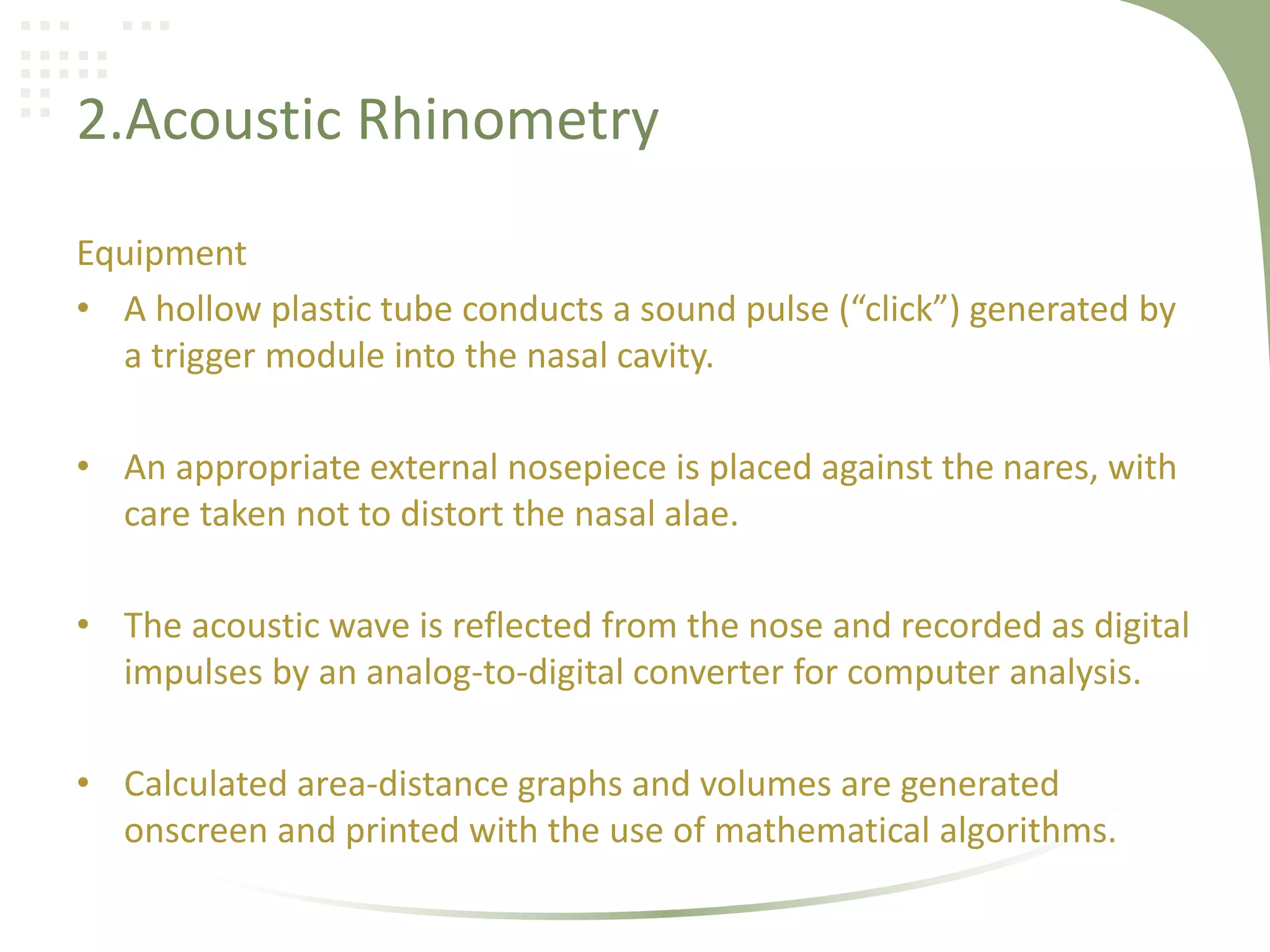 Measurements of nasal airway(dr ravindra daggupati),rhinomanometry ...