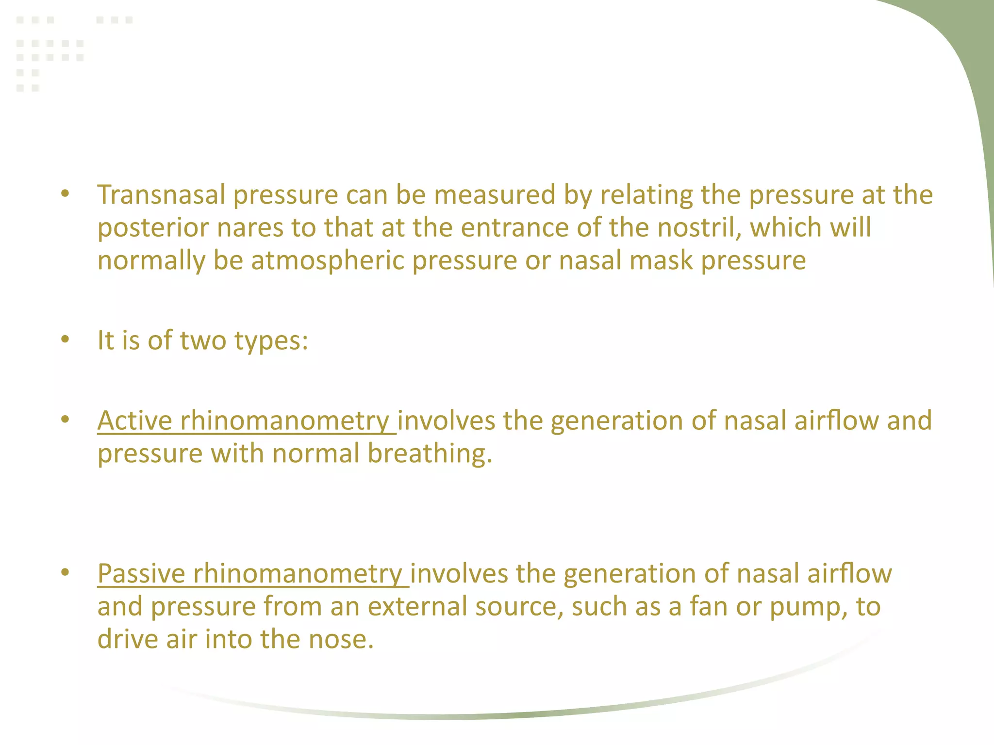 Measurements of nasal airway(dr ravindra daggupati),rhinomanometry ...