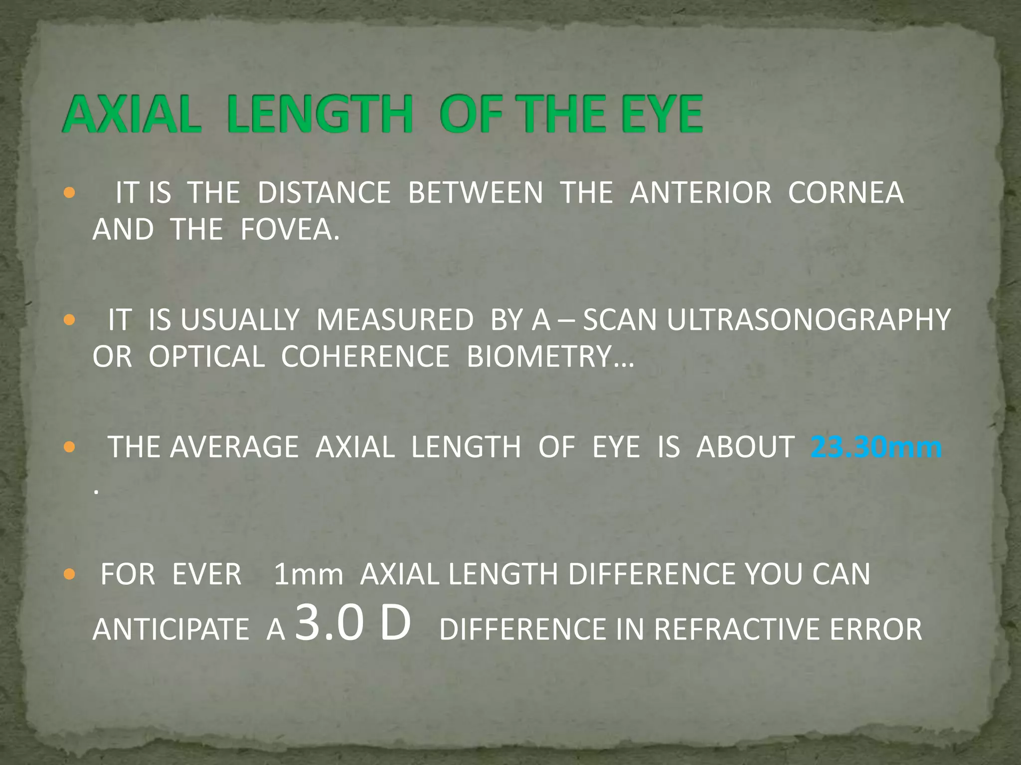 Measurements of the optical constants of the eye | PPTX