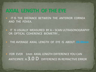 Measurements of the optical constants of the eye | PPTX