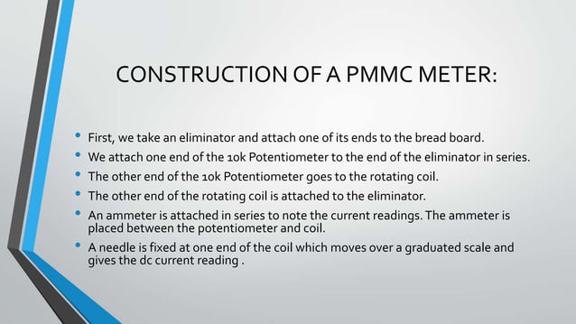 Permanent Magnet Moving Coil (PPMC) | PPTX