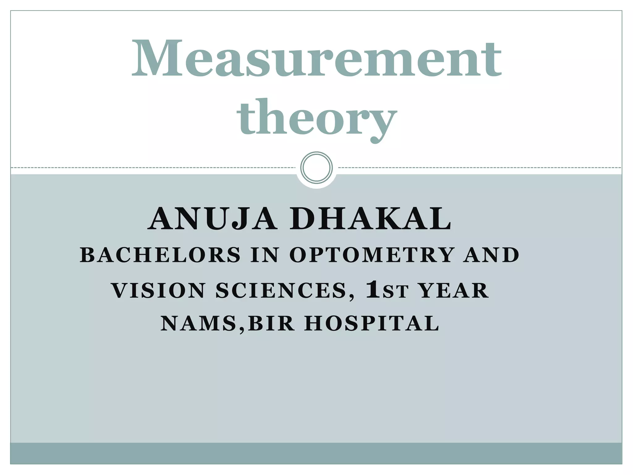 Measurement Theory Pptx