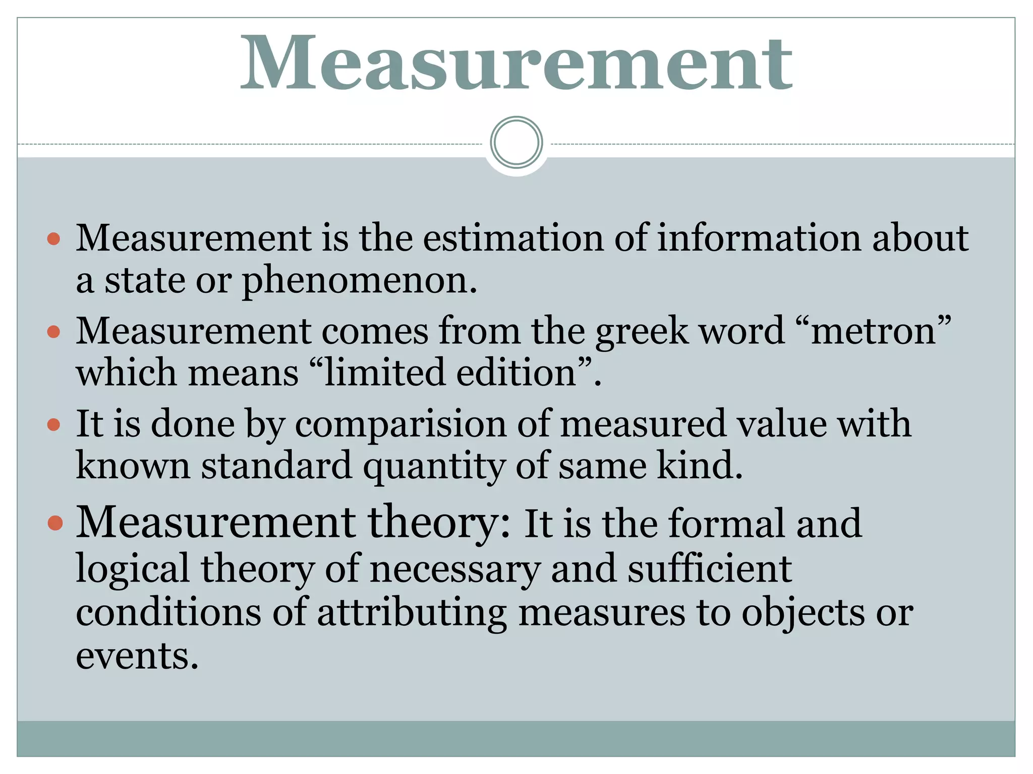 Measurement theory. | PPTX