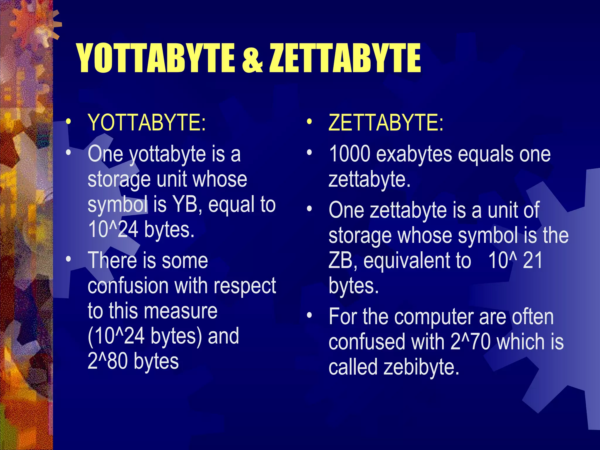 Measurement units of byte | PPT