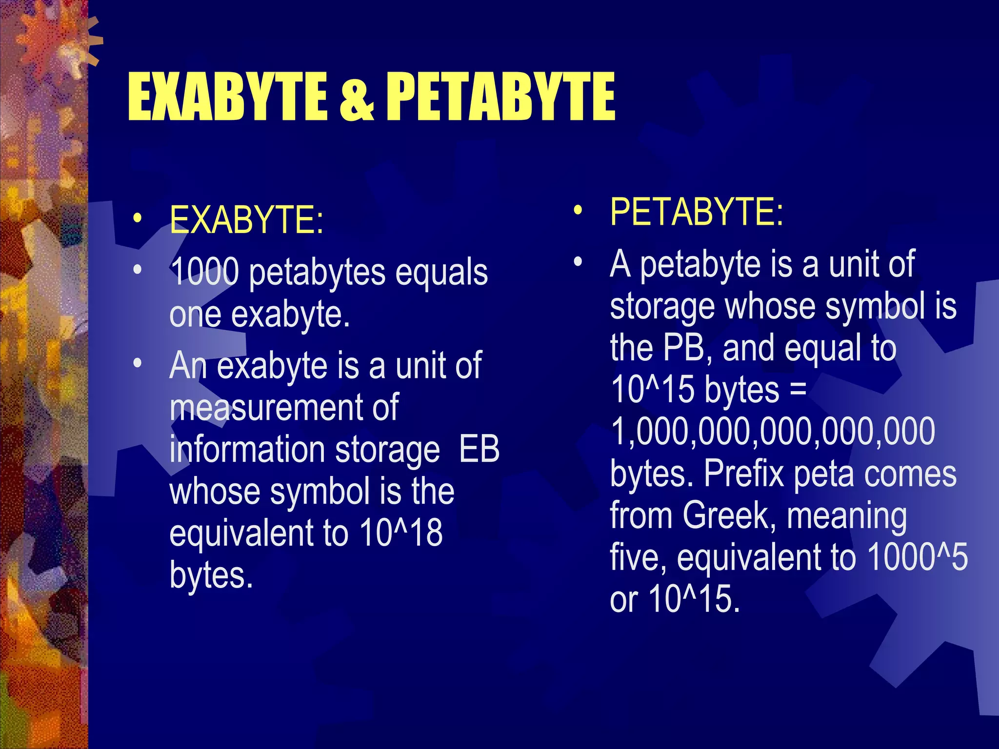 Measurement units of byte | PPT