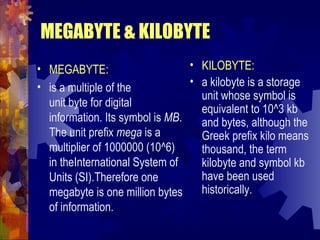 Measurement units of byte | PPT