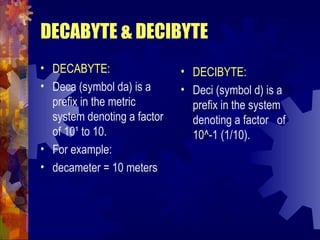 Measurement units of byte | PPT | Data Storage and Warehousing | Computing