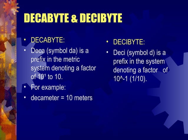 Measurement units of byte | PPT | Data Storage and Warehousing | Computing