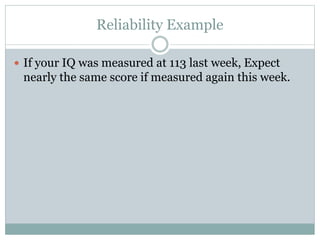 Measurement validity and reliability | PPTX