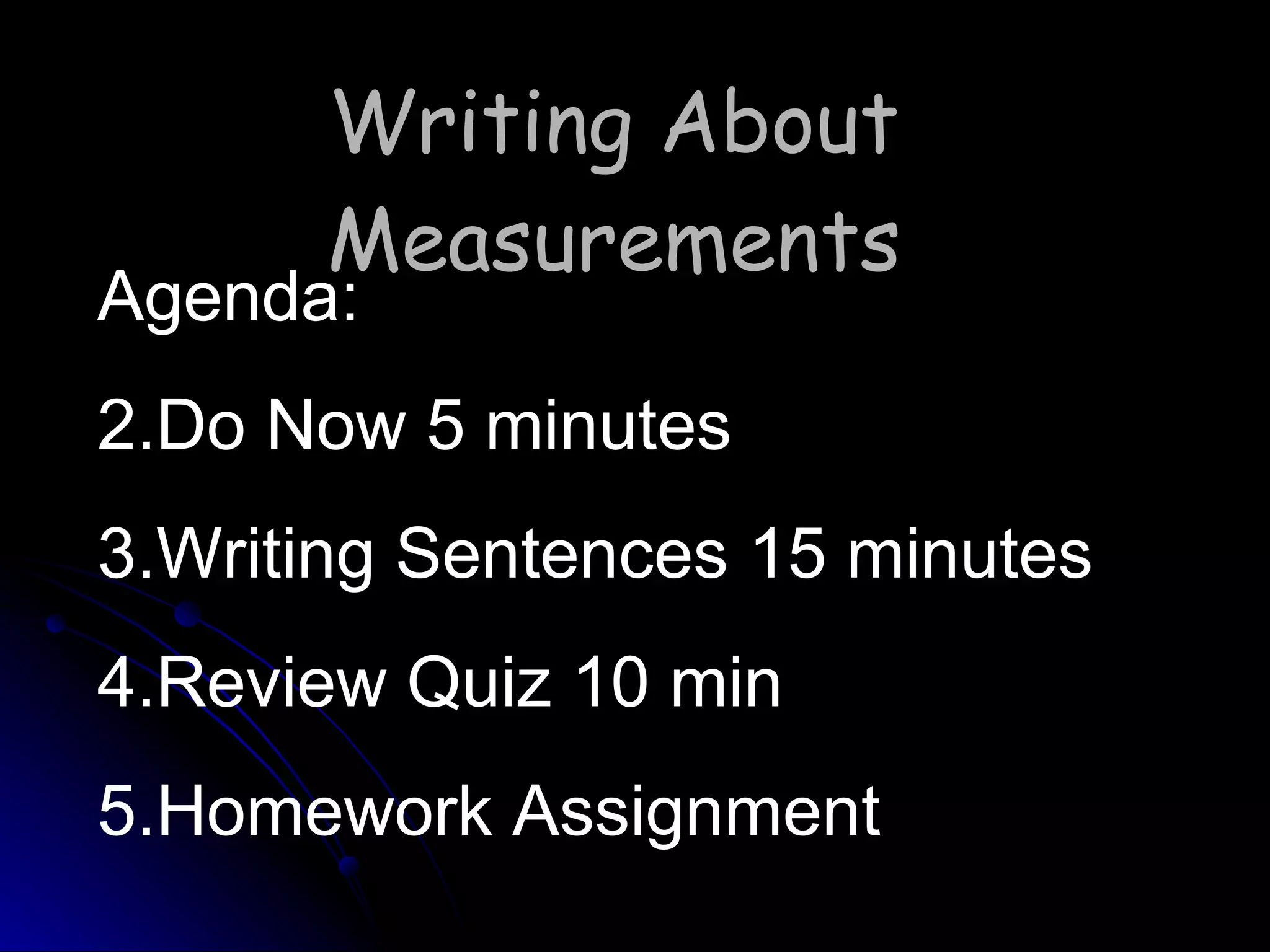 Measurement Writing | PPT