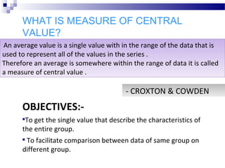 Measure of central tendency | PPT