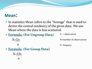 Presentation on "Measure of central tendency" | PPTX