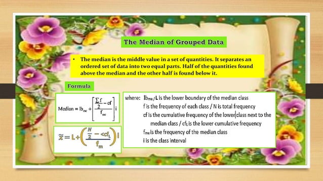 Measure of central tendency grouped data.pptx | Physics | Science