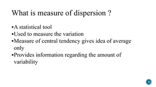 Measure of dispersion | PPT