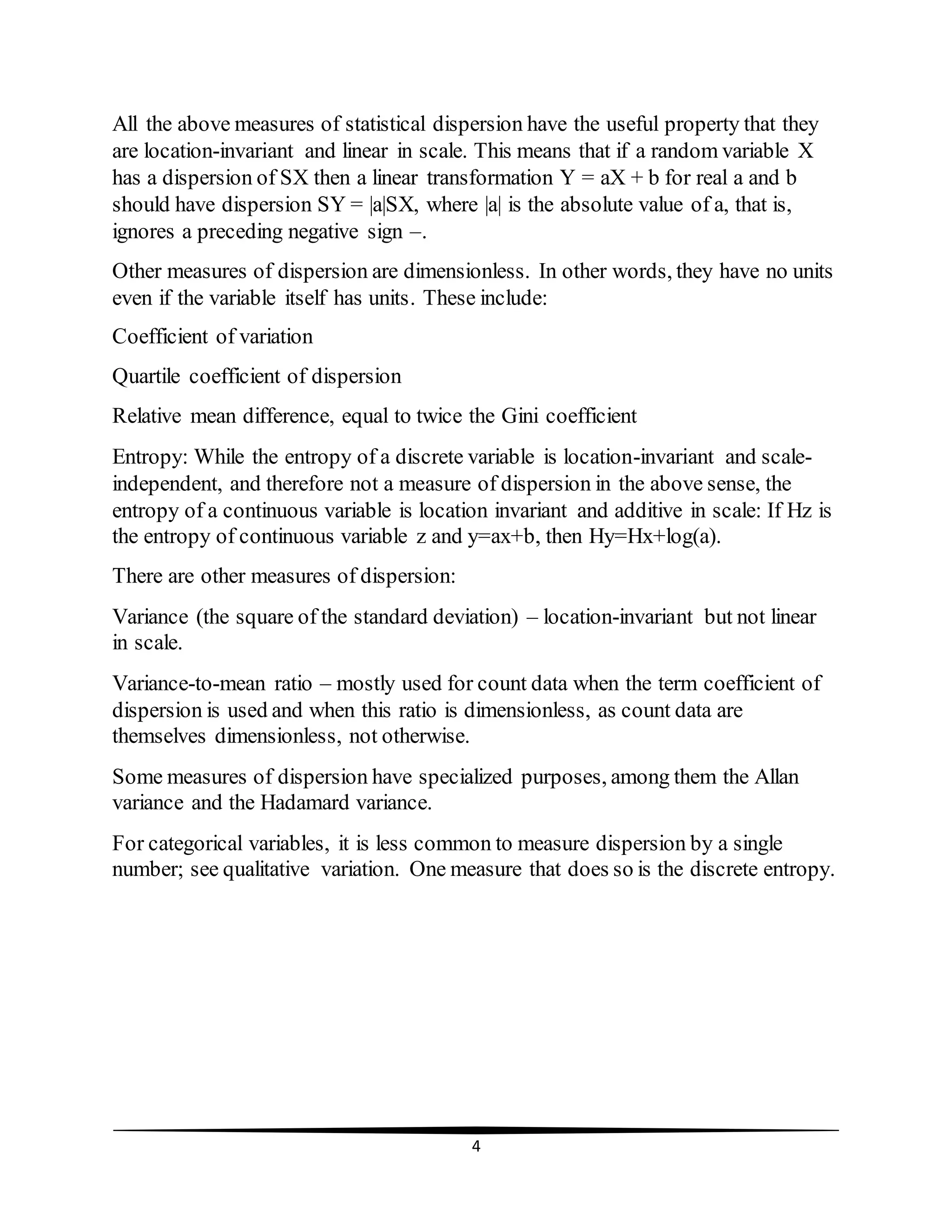 Measure of dispersion | DOCX