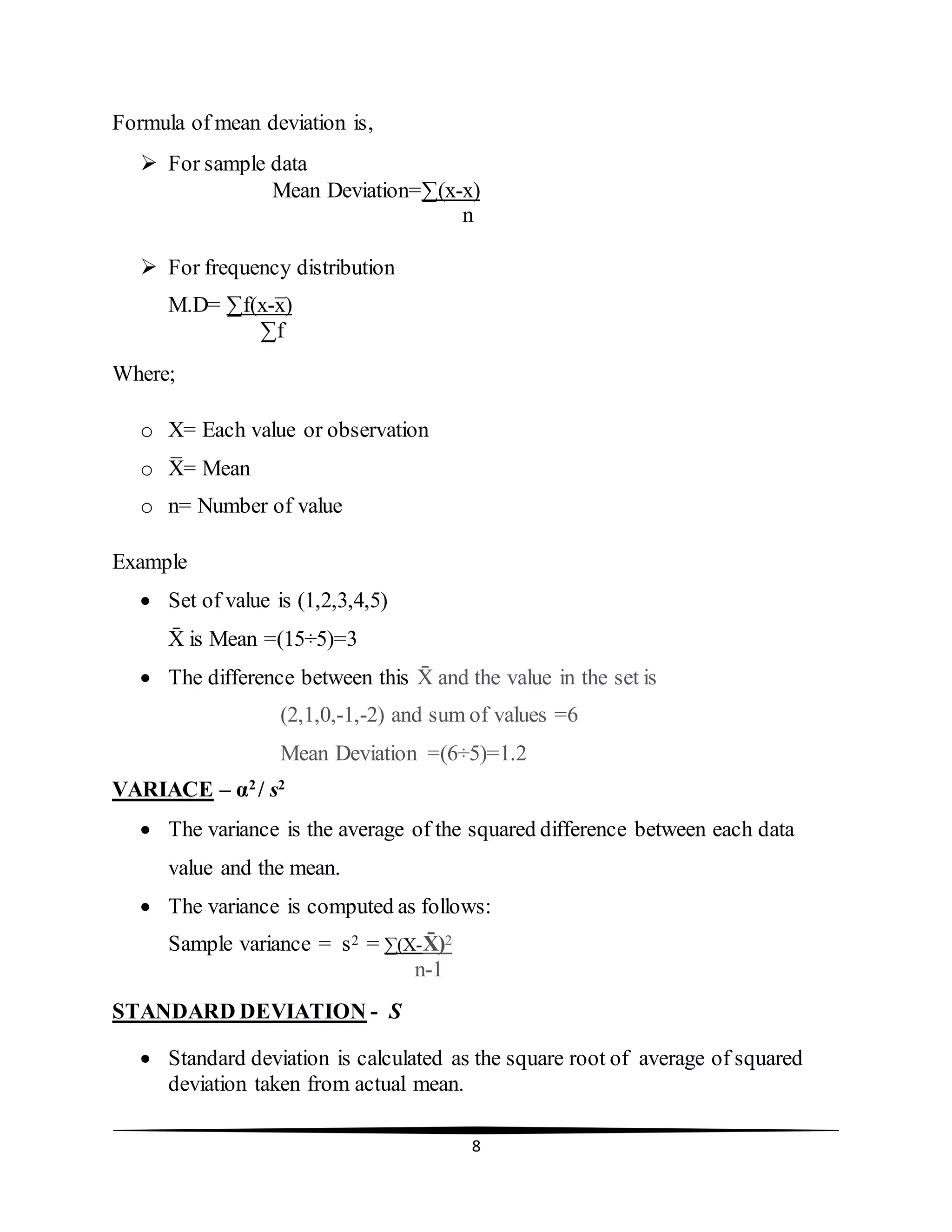 Measure of dispersion | DOCX